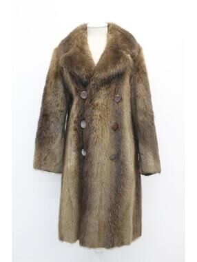 Jackets & Coats | Excellent Brown Long Haired Beaver Fur Coat Jacket ...